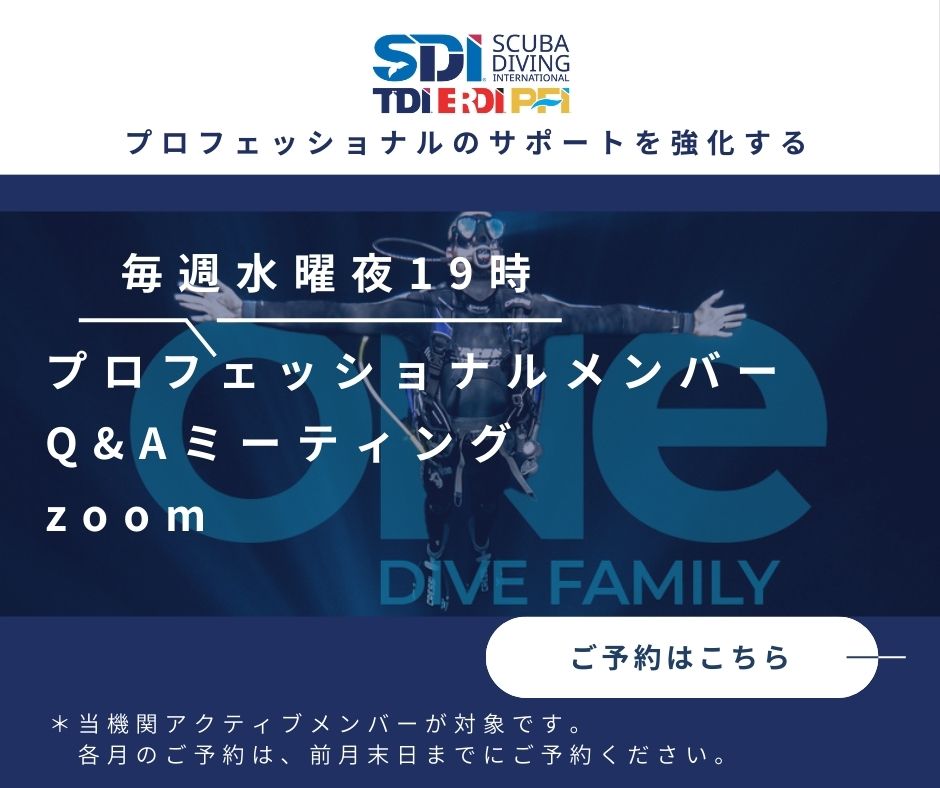 プロフェッショナルメンバー Q＆Aミーティング（毎週水曜日19時zoom）開催のお知らせ | SDI / TDI / ERDI / PFI /First Response 日本サイト ...